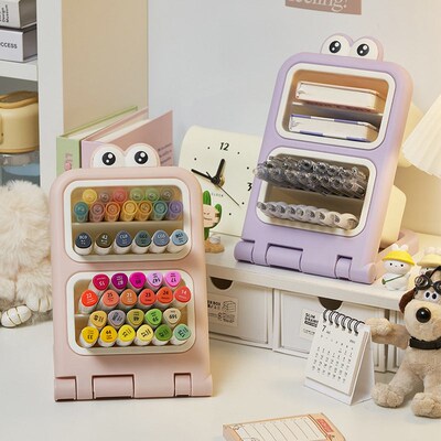 Oblique-inserted pen holder stationery storage box