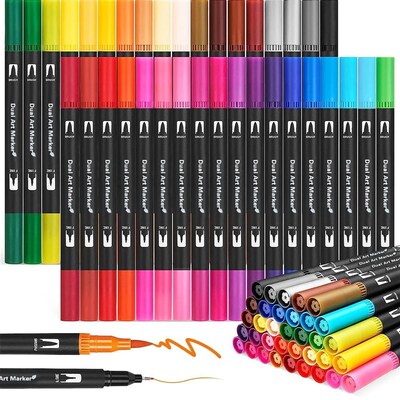 12/24/36/48 Colors Double Headed Art Drawing Notebook Pen Pa