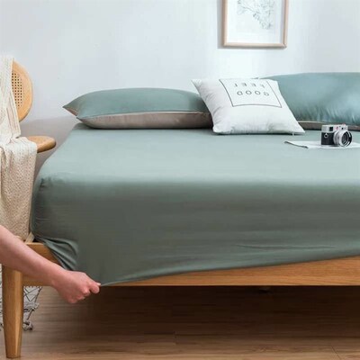 soft bed sheets fitted sheet cotton set 床垫套 纯色床笠床单
