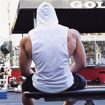 Mular Mens Blank Cotton Vest Loose Bodybuilding Fitness Spo