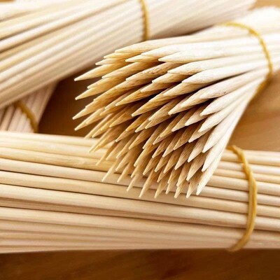 90pcs Bamboo Stick Food Grade Bamboo Skewer Sticks Disposabl