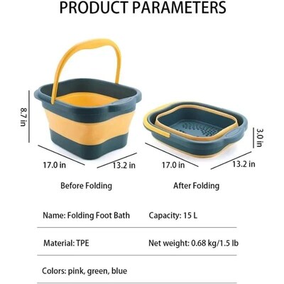 Collapsible Foot Bath Foot Soaking Tub with Handle, Foot Spa