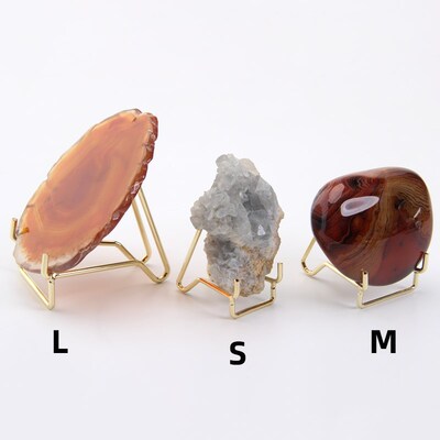 Metal Arm  Base Display Stand Easel for Gemstone Mineral Hom
