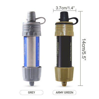 1/2Pcs Outdoor Survival Water Filter Straw Camping Equipment