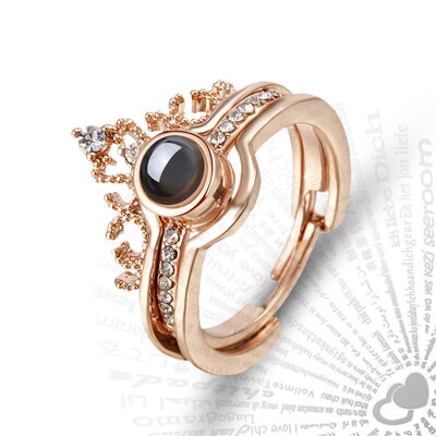 Fashion Projection Rings Sets For Couple Women 100 Language