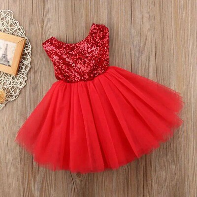 Princess Kids Baby Dress For Girls Fancy Wedding Dress Sleev