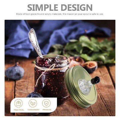 2 Set and Oil Pouring Mason Jar Lids with Diverter Spouts