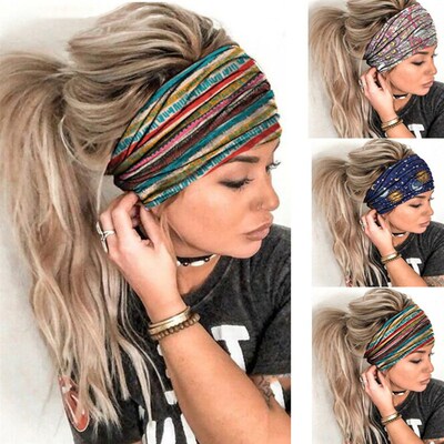 Bohemia Wide Cotton Stretch Women Headbands Headpiece Head W