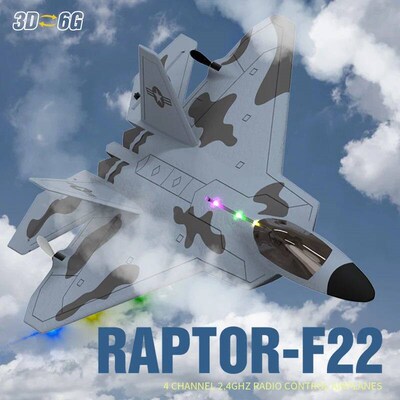 2024 New F22S 2.4G 4CH 3D6G RC Airplane Raptor F22 Warplane