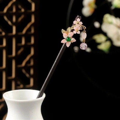 Restored Court Chinese Hair Chopsticks Vintage Flower Decor