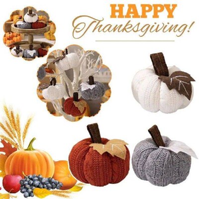 3PCS Simulated Green Plant Pot Thanksgiving Pumpkin Pumpkin