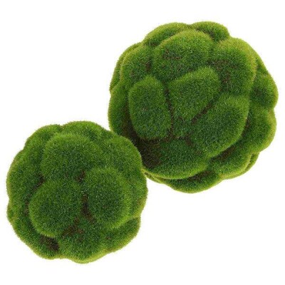 2 Pcs Simulated Moss Ornaments Household Decors Topiary