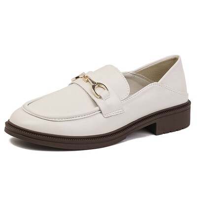 Academy Style Loafers Thick Sole Retro British Style Leather