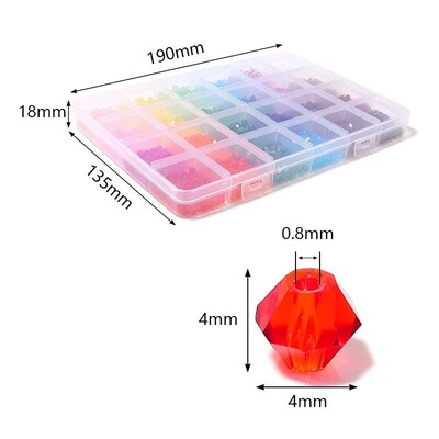 1 Box Faceted Glass Crystal Beads Set Briolette Rondelle Bea