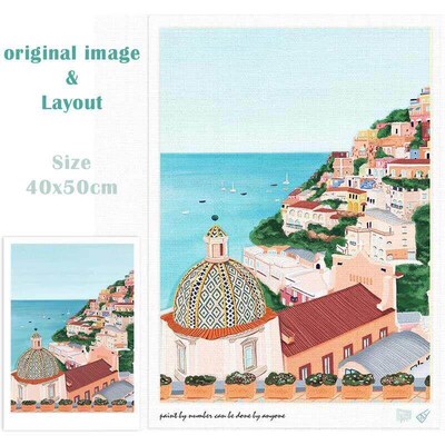 Painting By Number Acrylic Scenery Art DIY Picture Numbers