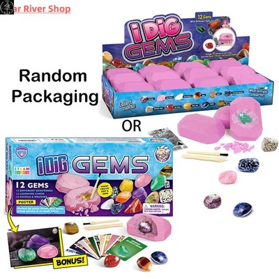 12PCS Gemstone Dig Kit Crystal Mining Archaeology Excavation