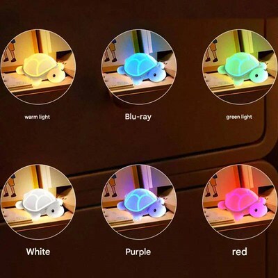 Led Turtle Night Light Cute Silicone Animal Cartoon Soft Lam