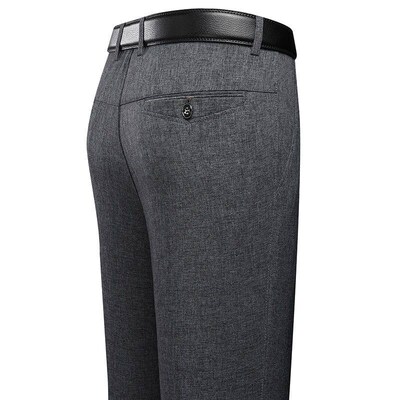 Mens Trousers Business Casual Pants Summer Autumn Dress Stra