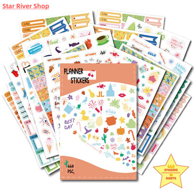 660pcs Seasonal Planner Stickers DIY Scrapbooking Handbook