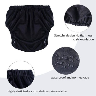 1pc Solid Color Waterproof iaper for Adults Washable Reusabl