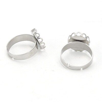 Stainless steel female crown ring time gemstone ring inner d