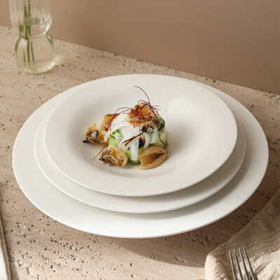 9-inch pure white ceramic cold dish Western pasta plate