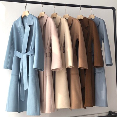Korean Women Handmade Hepburn Corrugated Water Ripples Coat