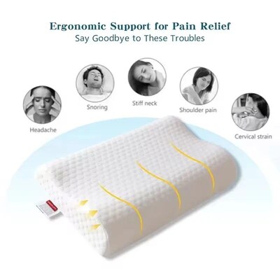 1pc Memory Foam Pillow, Knitted Fabric Polyurethane Slow Reb