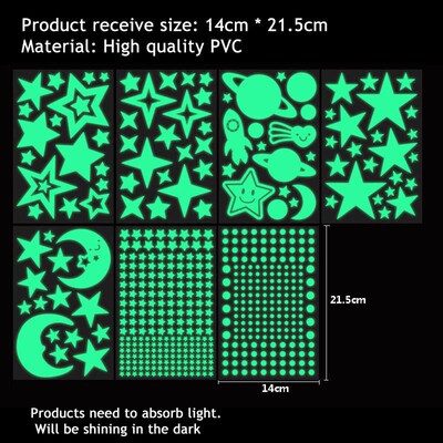 3D Bubble Luminous Stars Moon Dots Wall ers For Kids Room Be