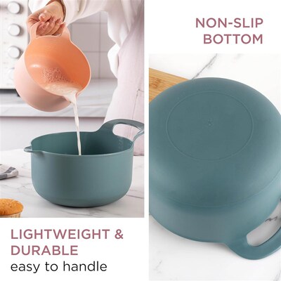 Nesting Plastic Mixing Bowl Non-Slip Pour Spouts and Handles