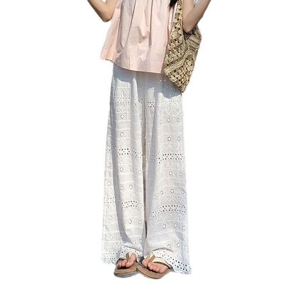 White Hollow Lace Sycamore Pants For Women 2025 Thin Holiday