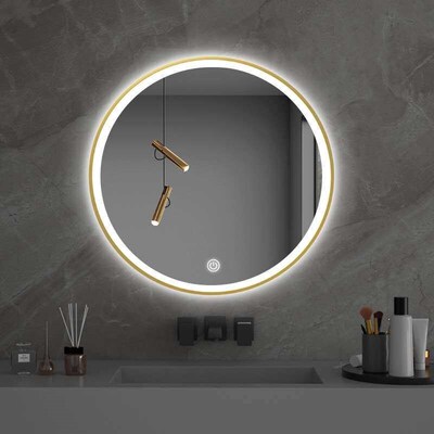 Aluminum frame LED light-emitting lamp mirror wash basin wal