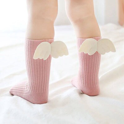Angel Wing Spring Cotton Newborn Sock Solid Candy Color Kids