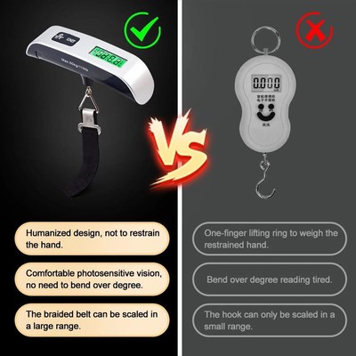 50kg/110lb Portable Electronic Hand Luggage Scale LCD Digita