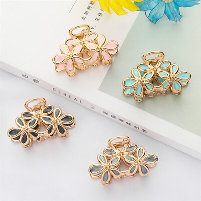 Hot 1PC Women Flower Hair Claw Gorgeous Small Hair Clips Met