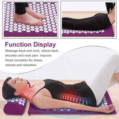 Massage Mat Acupressure Mat Lotus Spike Relieve Back Body Pa