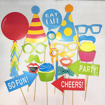 15-30pcs Funny Wedding Paper Photo Booth Props