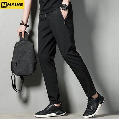 Casual Mens Pants Spring and Summer Slim-fit Thin Fashion I