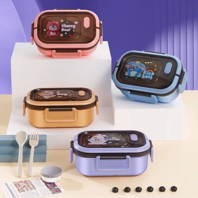 1200ML Double Layer Lunch Box Portable Compartment Salah Fru