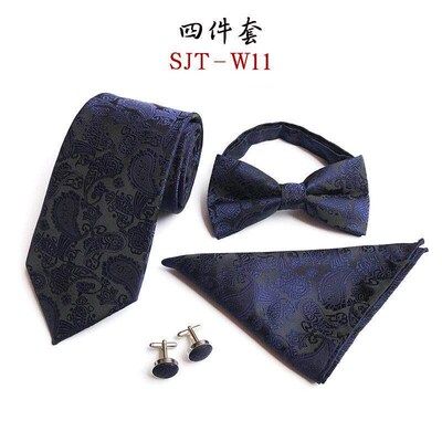 领带套 necktie cufflinks bow Tie hanky men suit 4 sets gift
