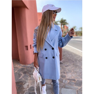2023 New Autumn Winter Women Windproof Coat Slim Double