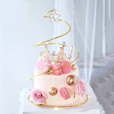 1pc-iron crystal spiral ball cake decoration