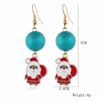 A1706 Christmas Ornaments Fashion Alloy Painting Oil Santa E
