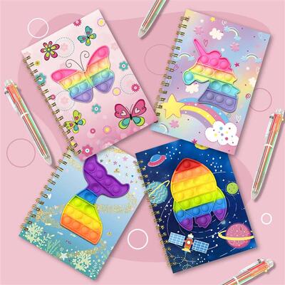 Pop+Notebook+for+Kids,+A5+Fidget+Girls+Diary+Journal+with+6