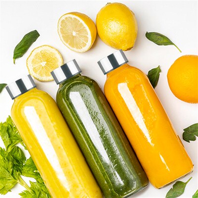 Glass Water Bottles Drinking Jar Juice Beverage Container