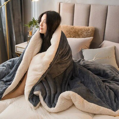 Thick Winter Blanket Duvet Cover Warm Wool Blanket For Bed O