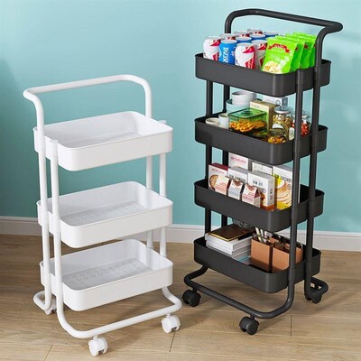 Trolley storage rack landing kitchen bathroom mobile snack