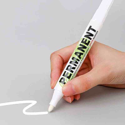 5Pcs White Permanent Marker Pens 1mm 2mm Paint Markers For W