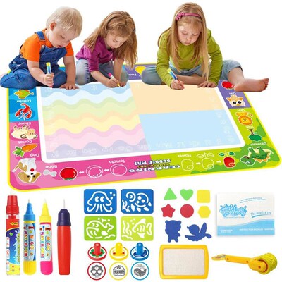 Big Size Children Water Drawing Mat 4 Magic Pens & Stamps Se