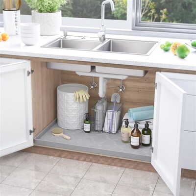 Under Sink Mat Silicone Protector Drawer Shelf Cabinet Liner